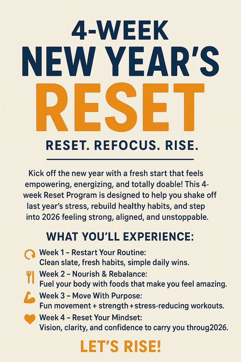 New Year's Reset 4 Week Accountability Group~ Let's Reset & Kickstart ...